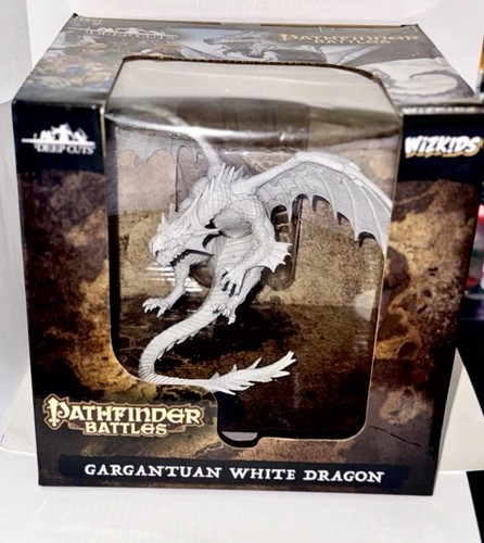 Pathfinder Battles Deep Cuts Gargantuan White Dragon Miniature NEW FREE ...