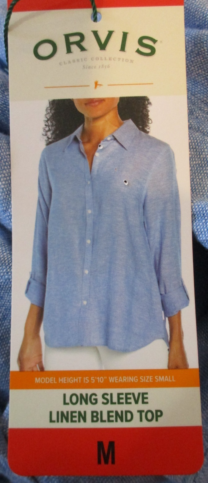 Orvis Ladies' Long Sleeve Linen Blend Top Size Medium | eBay