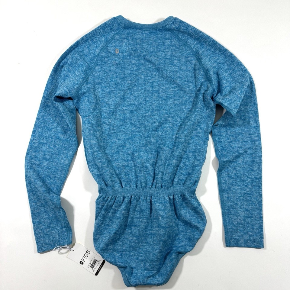 New Figs Logo Salta Seamless Bodysuit Blue Size Large Medical Uniform ...