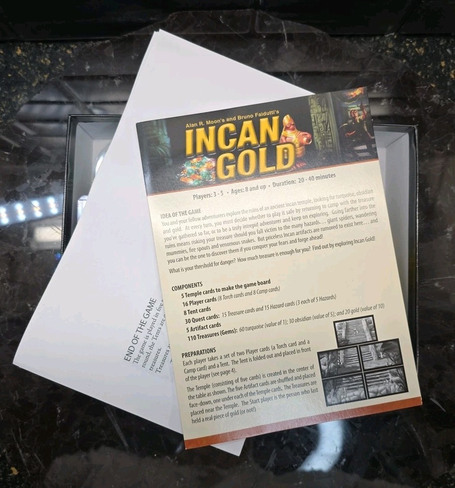 Incan Gold Board Game Race For Ancient Artifacts Eagle Gryphon Games ...