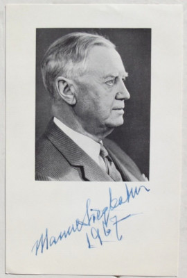 Manne Siegbahn Nobel Prize Physics 1924 X-Ray Spectroscopy Signed ...