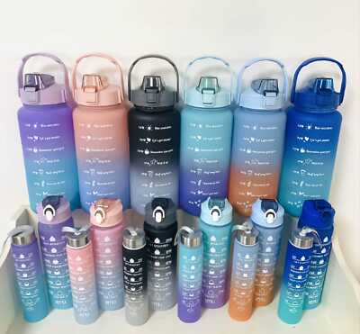 3-Pack Water Bottle Set Tik Tok 2L Gallon 64oz Bottle 1L 2 Litre ...