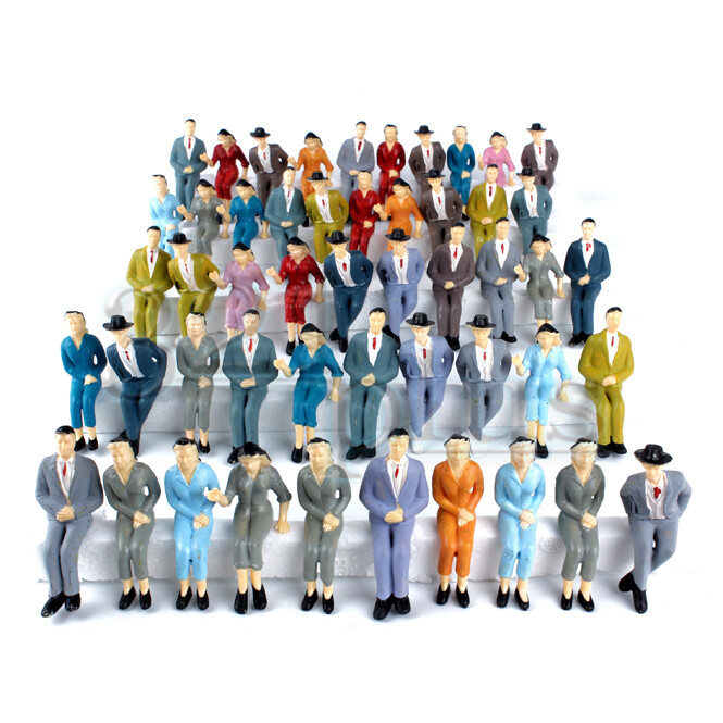 50 pcs. Small Plastic Figurines G Scale People 1:24 or 1:25 G Gauge ...