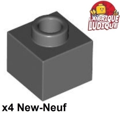 Lego 4X Brick Modified 1X1 X2/3 Open Stud Dark Gray 86996 | eBay