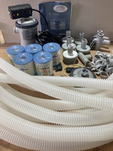 Intex C330 Krystal Clear Filter Pump, 5 “H” Filters, Hoses, and Spare ...