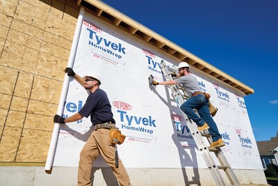 DuPont Tyvek House Wrap 3 ft. W x 100 ft. Weather Resistant House Wrap ...