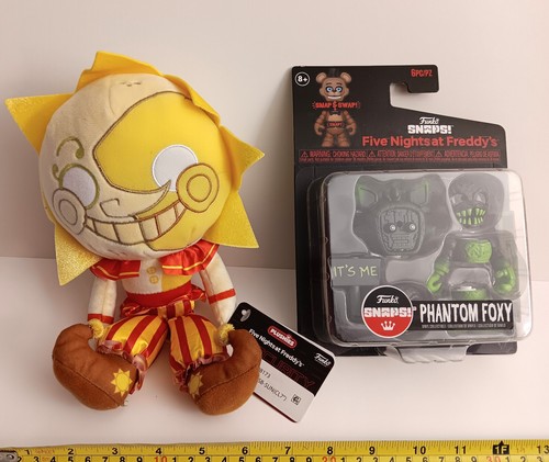 FIVE NIGHTS AT FREDDY'S FNAF SUN PLUSH + PHANTOM FOXY SNAPS FUNKO ...