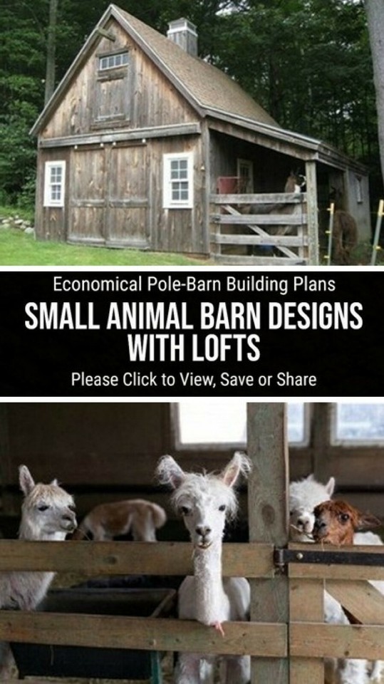 3 Small Animal Barn Designs- Complete Pole-Barn Construction Plans (B2 ...