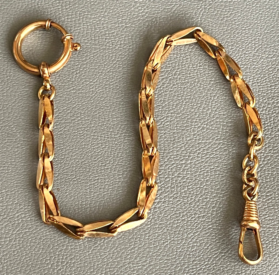 Antique Pocket Watch Chain Hallmark Charnier Gold Plated | eBay