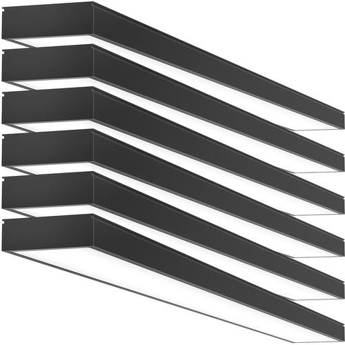 4FT Led Wraparound Shop Lights, 50W 6000LM 5000K，Compact Black 4 Foot ...