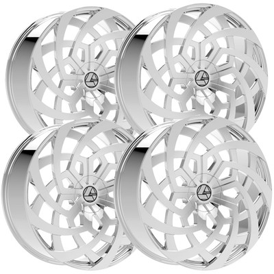 (Set of 4) Azara AZA-521 22x8.5 5x4.5"/5x120 +38mm Nano Chrome Wheels ...