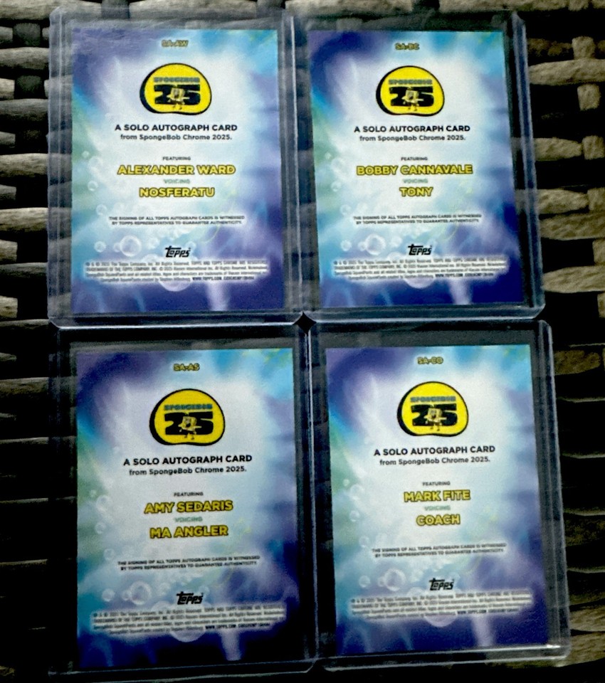 SpongeBob 2025 Topps Chrome Auto Cards Nosferatu, Tony, Ma Angler ...