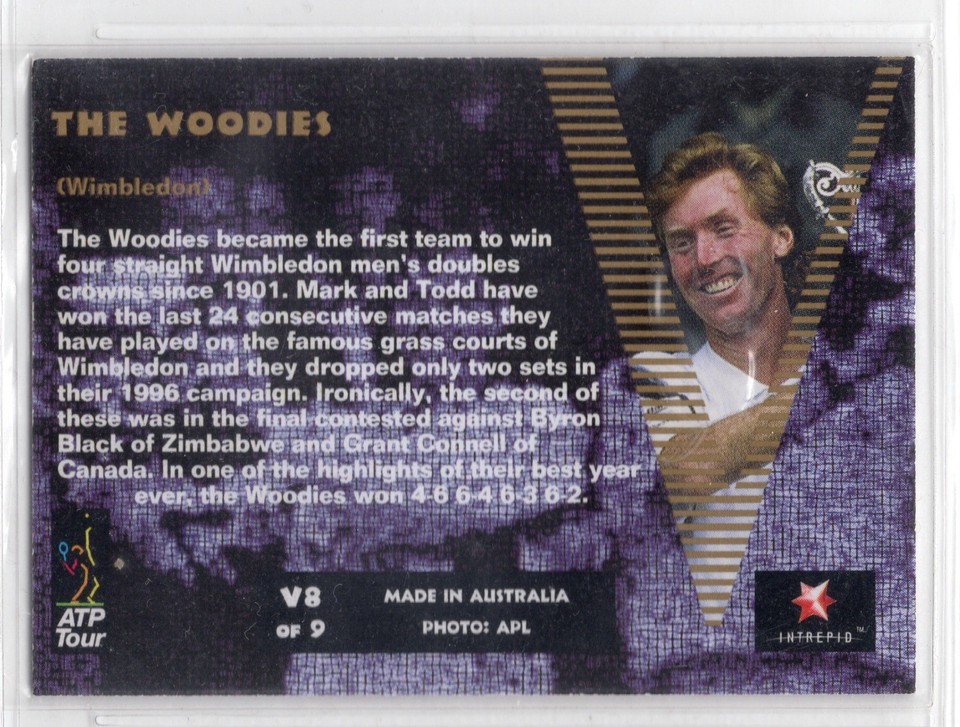 Australian Tennis Intrepid Insert Card 1996 V08 The Woodies (Australia ...