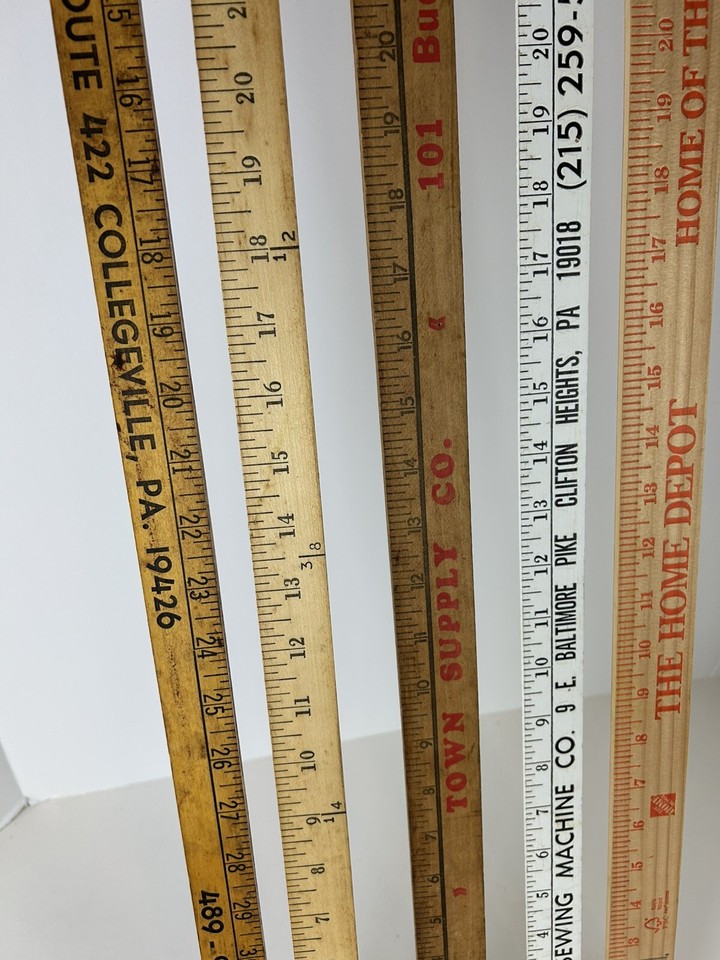 Yardstick Lot Of 5 Vintage Wooden Yardsticks. Please See Photos | eBay