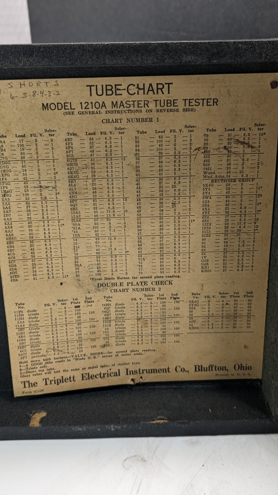 Triplett Tube Tester Model 1210 A Powers on Vintage Ham Radio Tubes | eBay
