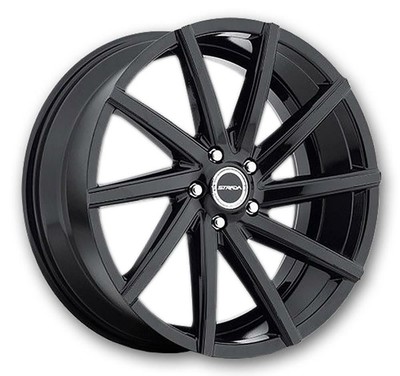 22 inch 22x9 Strada SEGA GLOSS BLACK wheels rims 6x5.5 6x139.7 +24 | eBay