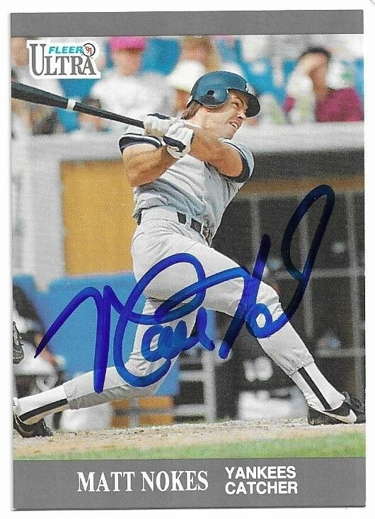 MATT NOKES Autographed Signed 1991 Fleer Ultra Update card U-42 New ...