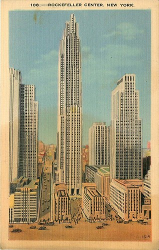 New York Vintage RPPC Color Rockefeller Center linen unposted | eBay