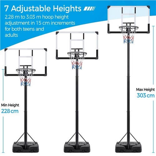 Basketball Hoop Goal System Portable Basketball Net Stand 7.5-10ft ...