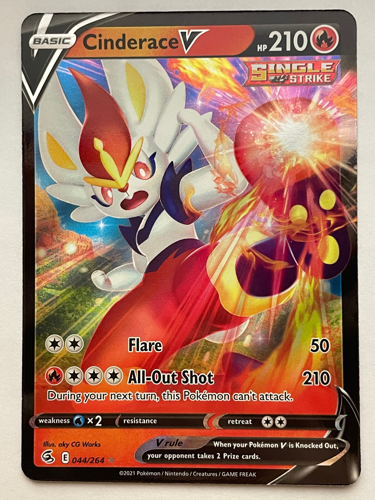 Pokémon TCG Cinderace V Fusion Strike 044/264 Holo Ultra Rare - Near ...