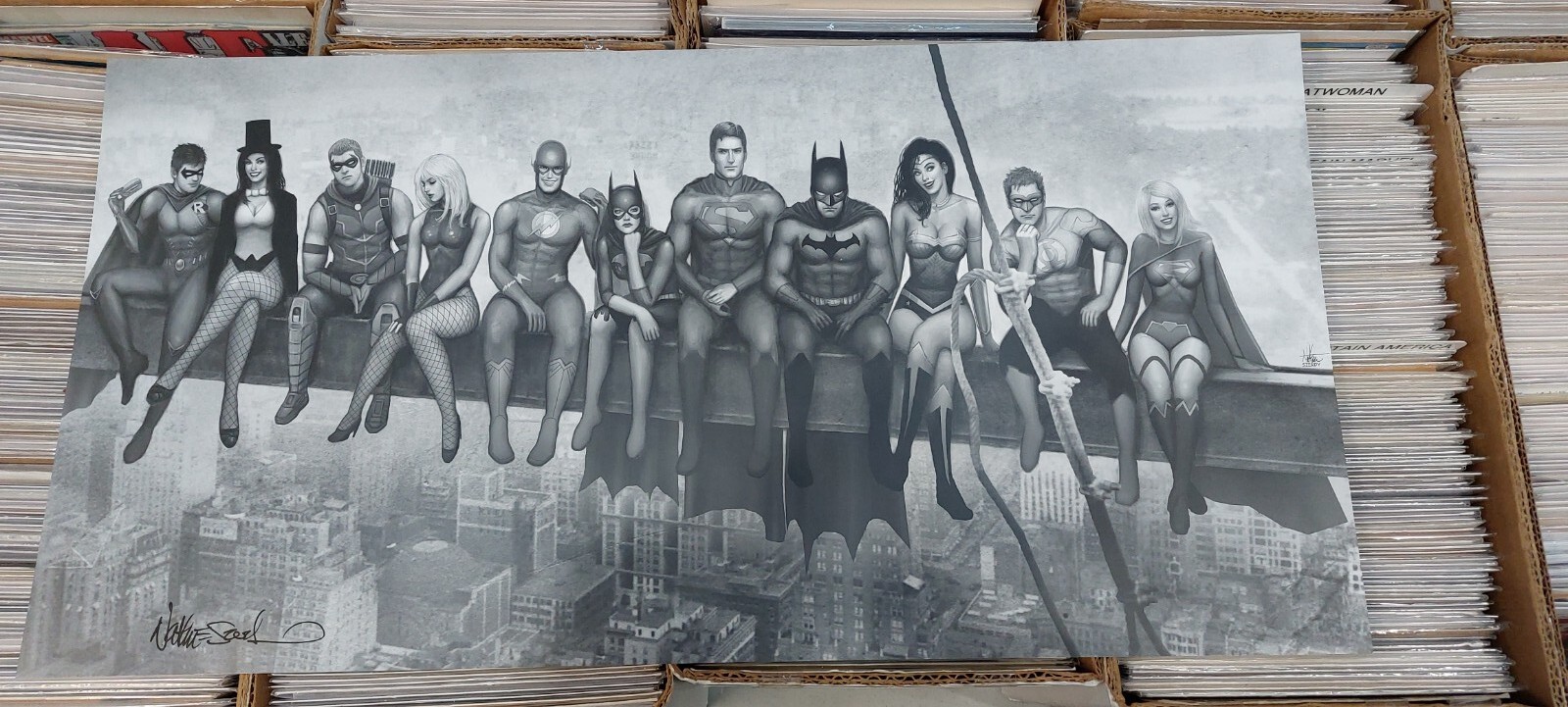 Nathan Szerdy SIGNED DC Skyscraper Print Superman Batman Wonder Woman ...