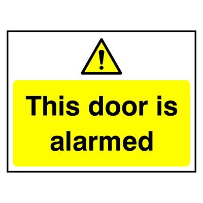 This Door Is Alarmed Sticker All Sizes Warning Sticker Building ...