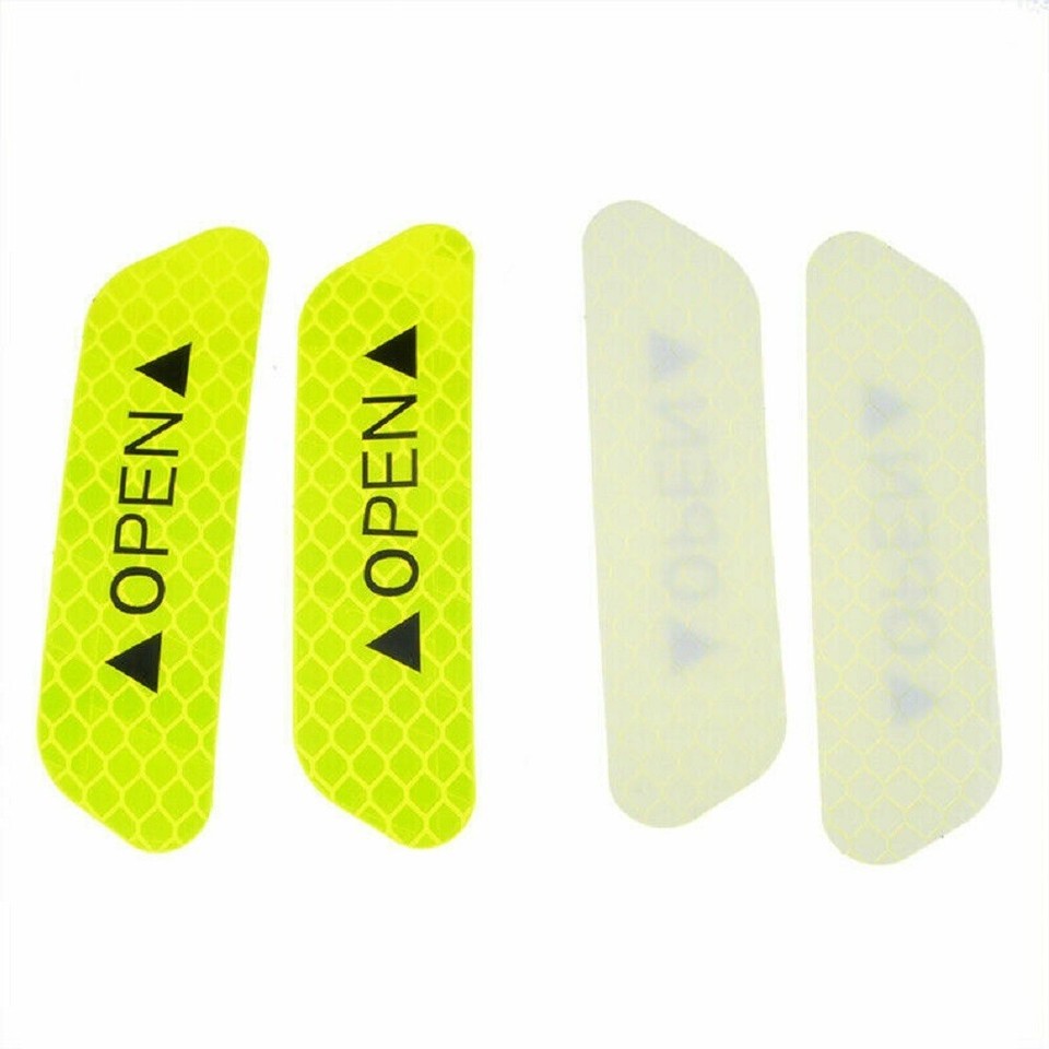 Yellow Car Auto Door Open Sticker Reflective Tape Safety Warning Decal ...