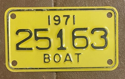 Michigan 1971 BOAT License Plate # 25163 | eBay