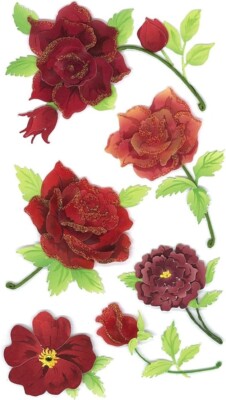 Colorful Roses, flower, 3D scrapbook sticker - Jolees 50-50023 | eBay