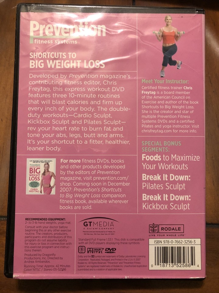 Prevention Fitness Systems: Shortcuts to Big Weightloss (DVD, 2007 ...