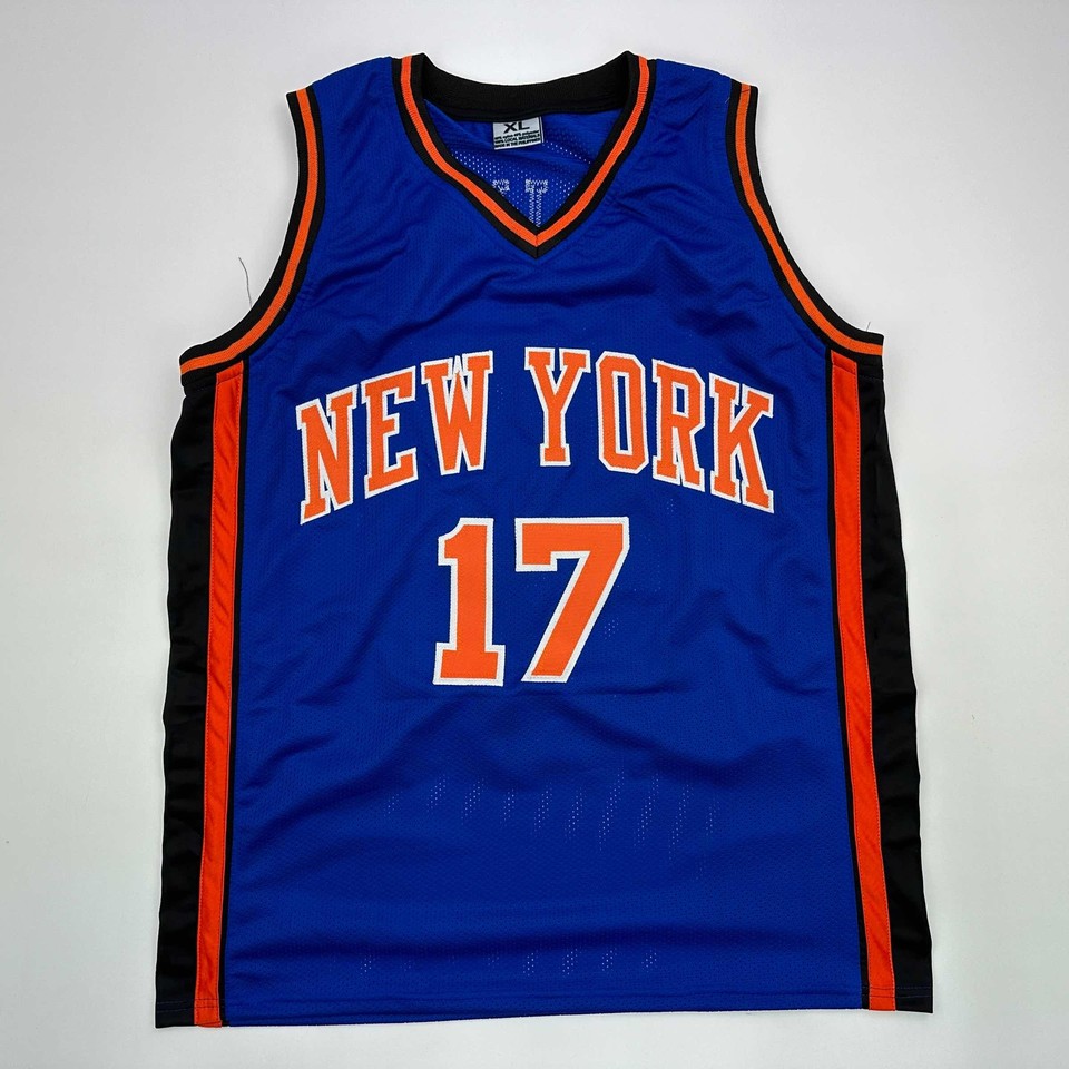 Facsimile Autographed Jeremy Lin New York Blue Reprint Jersey Size Men ...