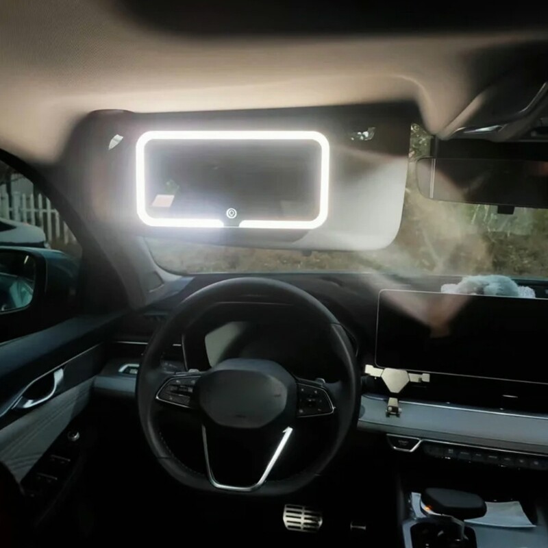 Car Sun Visors Make Up Glass Touching Control Dimmable LED Light Makeup ...