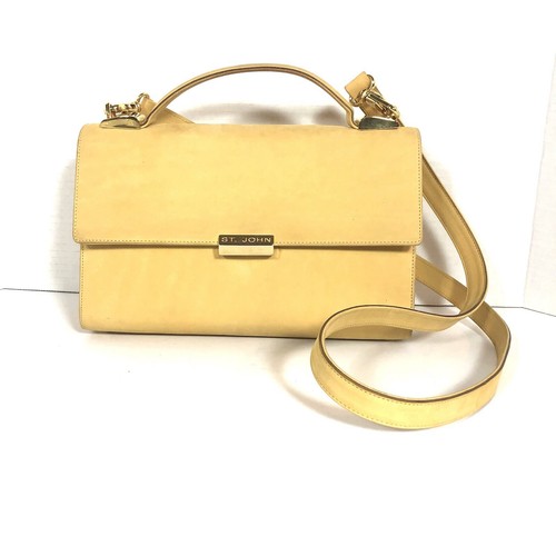 ST. JOHN Yellow Nubuck Leather Purse w/ Crossbody Strap | eBay