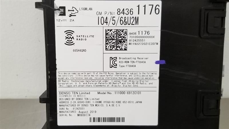 20 CHEVY TAHOE RADIO AUDIO RECEIVER 84361176 | eBay