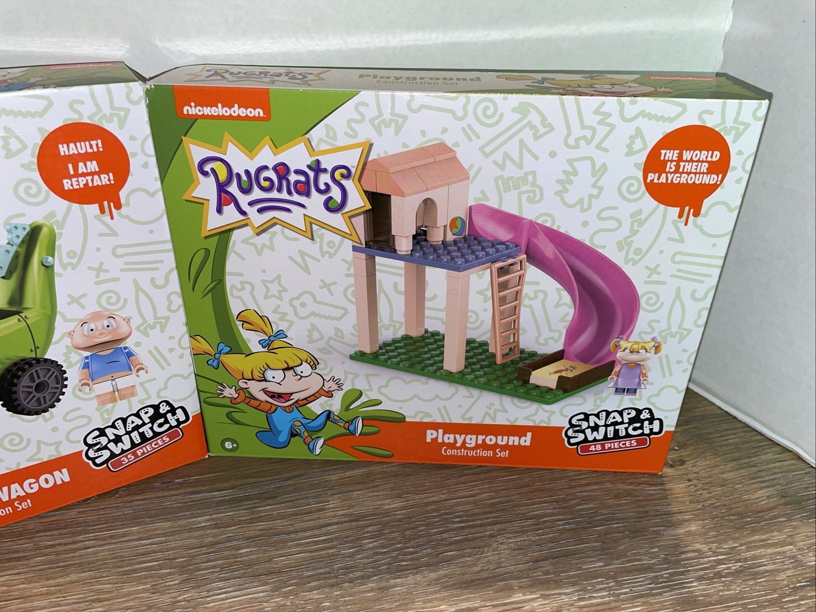 Lot 2 Set Rugrats Reptar Wagon & Playground Building Blocks Tommy Snap ...