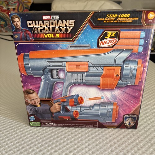 NEW NERF Marvel Guardians of the Galaxy Vol. 3 Star-Lord Quad Blaster ...