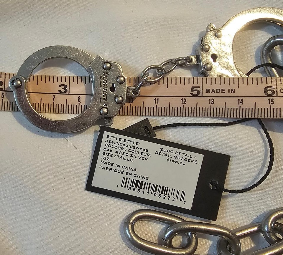 NWT Heaven by Marc Jacobs Handcuff Necklace in Aged Silver - Chunky ...