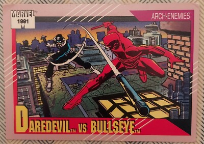 Vintage 1991 Impel Marvel Trading Cards Daredevil vs Bullseye #104 | eBay