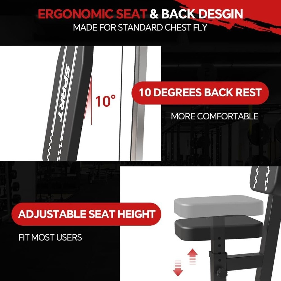 Adjustable PEC Fly and Reverse Delt Machine for HomeGym Upper Body ...
