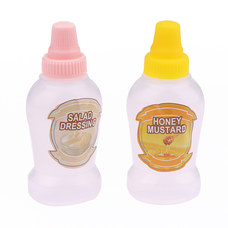 4pcs Mini Sauce Bottle 40ml Ketchup Honey Tomato Salad Containers ...