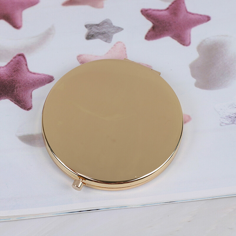 Vintage alloy compact pocket mirror folded makeup cosmetic mirror ...
