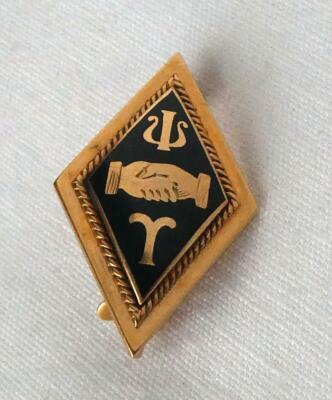 Antique 1890s Solid 14k Gold Union College Psi Upsilon Handshake ...