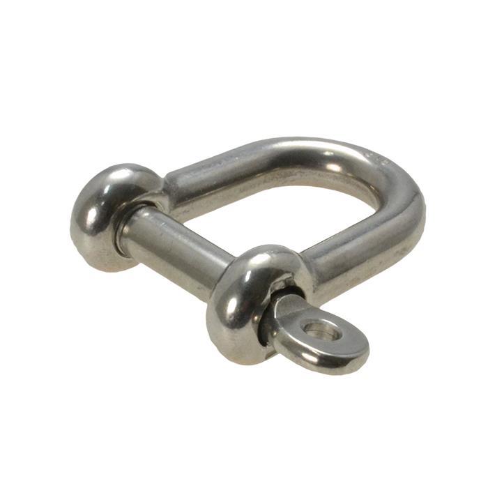 Qty 1 Captive Pin Dee Shackle 6mm x 24mm Stainless A4-70 G316 Marine ...