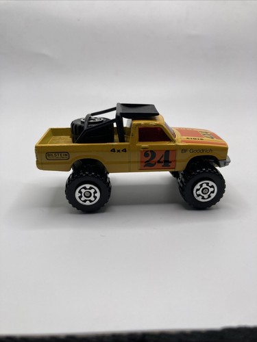 Matchbox, 4x4 OPEN BACK Yellow PICKUP TRUCK Very Clean Red Windows Bf ...