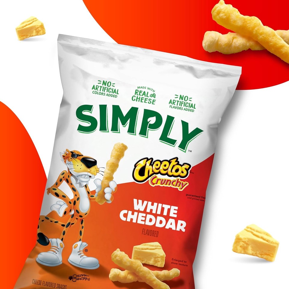 Simply, Cheetos Crunchy White Cheddar, 0.875 Ounce (Pack 36 Count of 1 ...