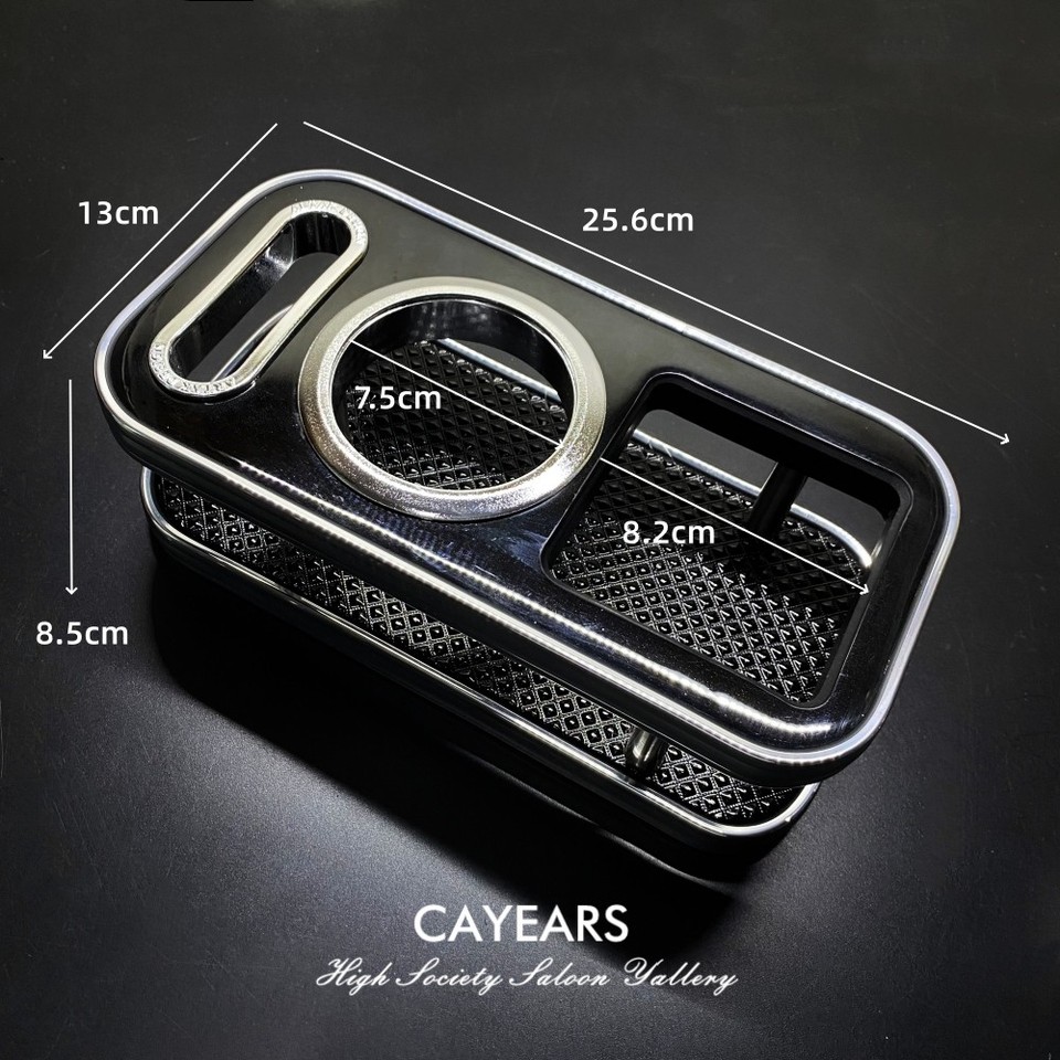 JDM Chrome Brim Wood Grain Large VIP Cup Holder Drinks Car Instrument ...
