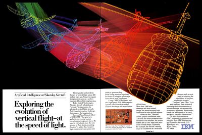 1985 IBM 3081 Computer Systems Vintage PRINT AD Sikorsky Aircraft ...