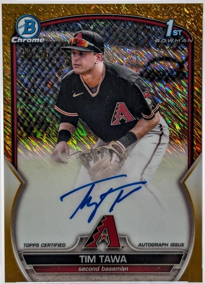 2023 Bowman - Chrome Prospect Autographs Tim Tawa #CPA-TT Gold Shimmer ...