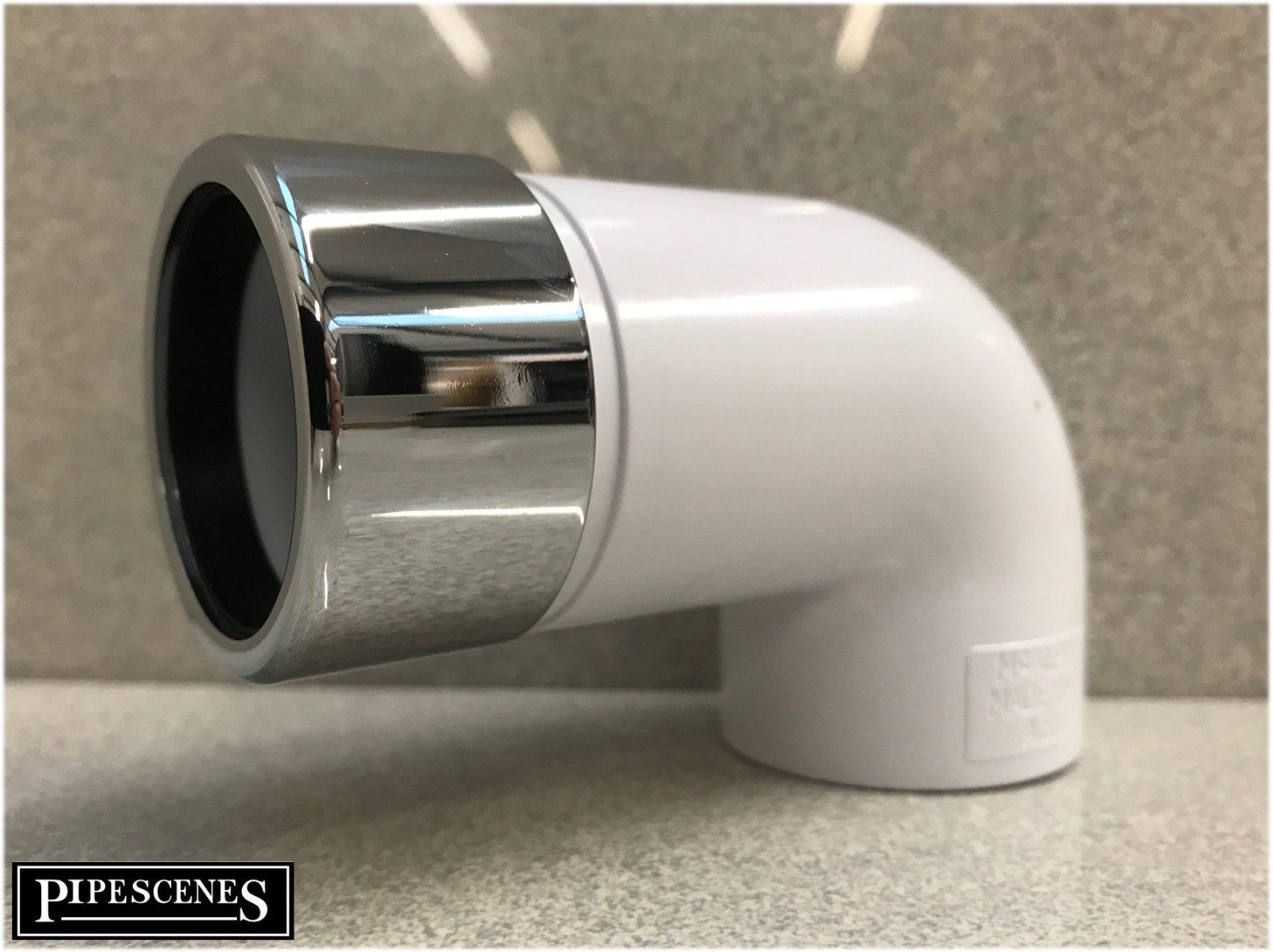 EXTENDED LONG Chrome Waste Pipe 32mm to Plastic Elbow 90° Degree | eBay