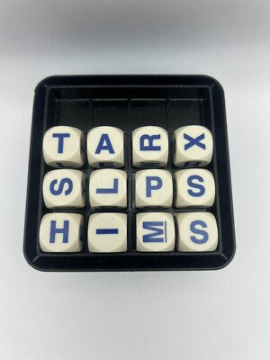 Boggle Replacement Parts 12 Blue Letter Dice & Boggle Shaker Box READ ...